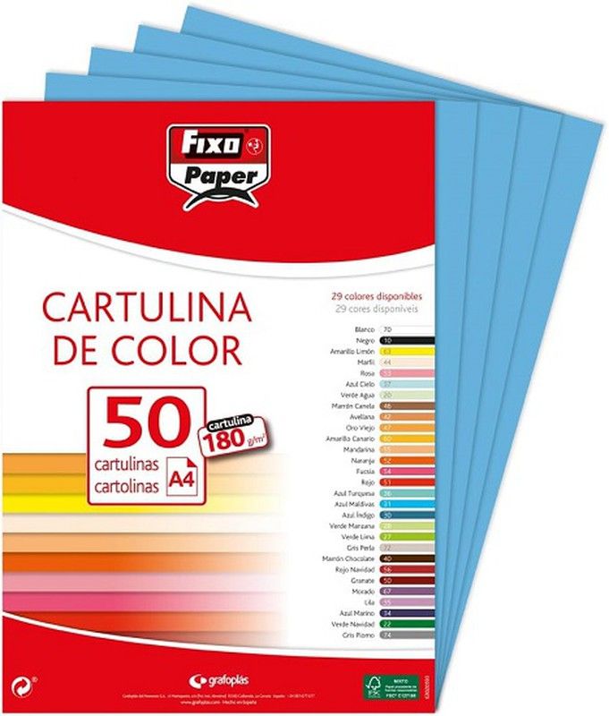 Cartolina FIXO A4, paquet 50 und. Blau Cel — labotigadelmestre material ...
