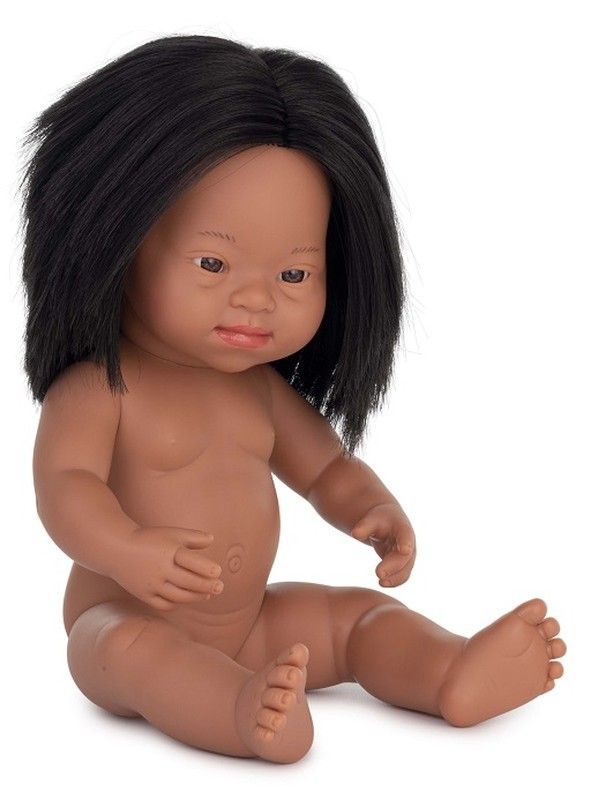 Muñeco niña latiniamericana con sindrome de down ropa no incluida 38 cm ...